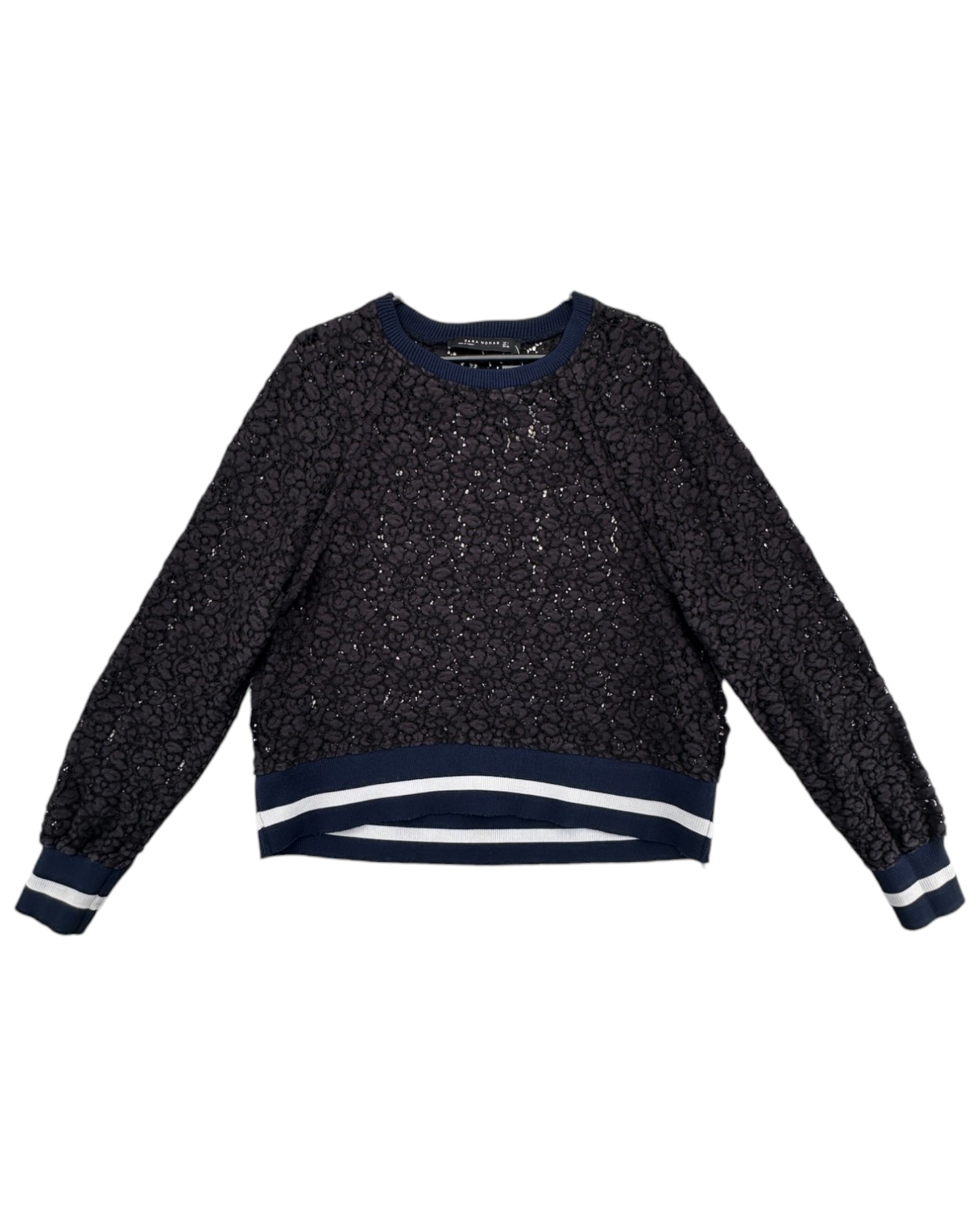 Zara Woman Bluza Damska Koronkowa Czarna L 40 EU - Kispremium